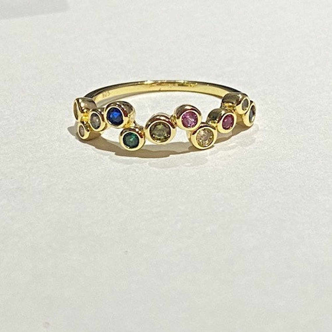 18ct Gold Rainbow Stacking Ring Stackable Ring Gold Rings on - Etsy