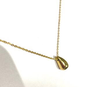 Water Drop Pendant, Gold Plated Waterdrop Necklace, Minimalistic Gold ...