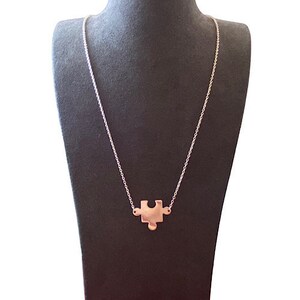 Puzzle Silver Puzzle Necklace, Autism Silver Necklace, Support Autism ...