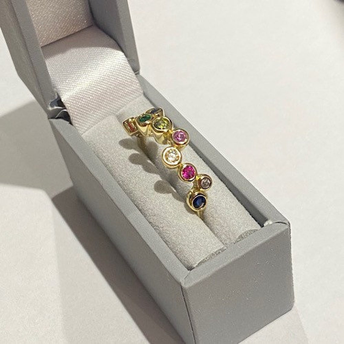 18ct Gold Rainbow Stacking Ring Stackable Ring Gold Rings on - Etsy