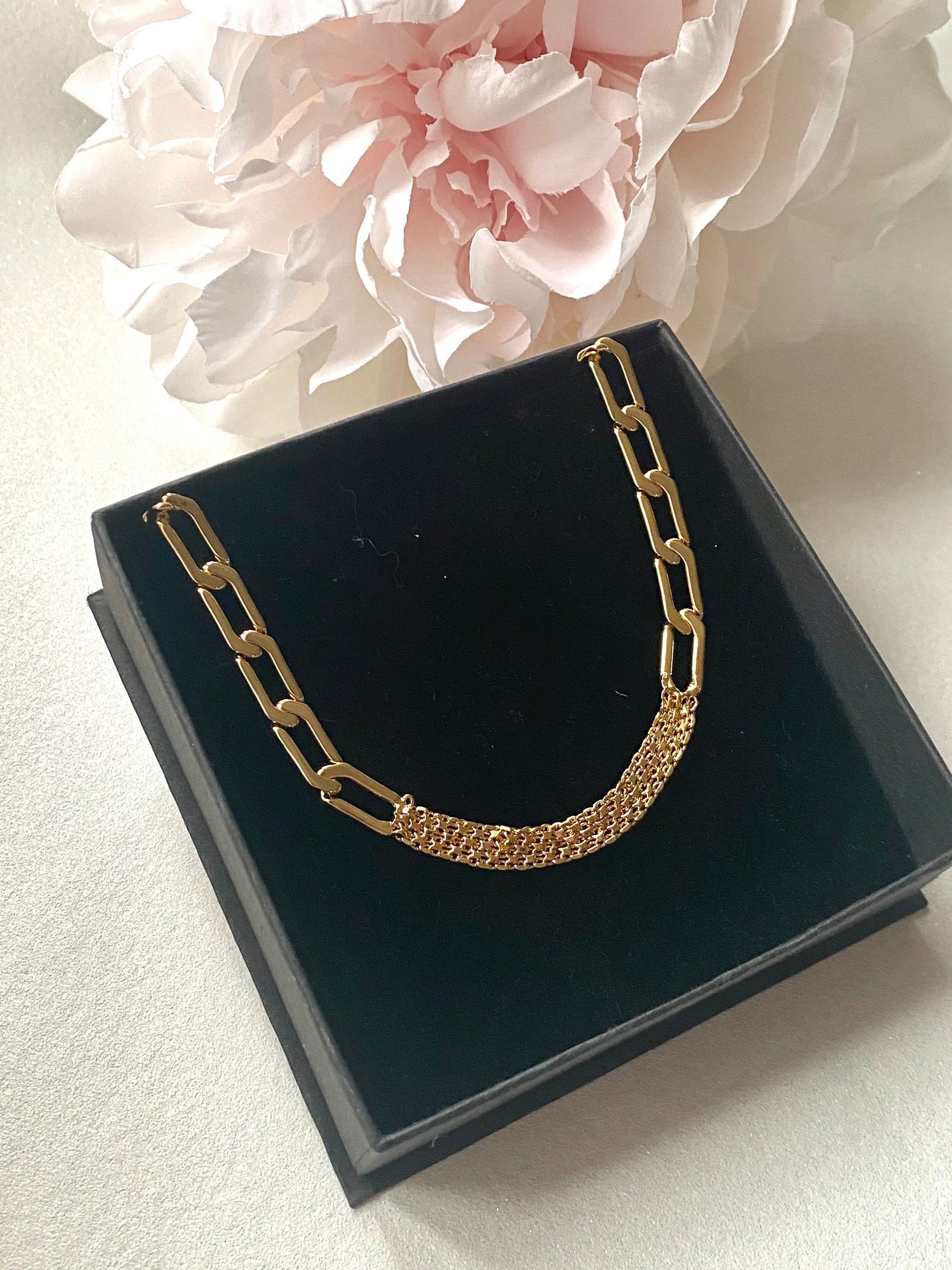 18ct Gold Plated Heavy Multi Link Chain Trending Necklet - Etsy