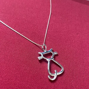 Silver Cat Lover Necklace, Tabby Cat Pendant, Animal Lovers, Cat Gifts ...