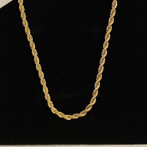 Waterproof Rope Necklace 18ct Gold Plated Twisted Ladies Necklace ...