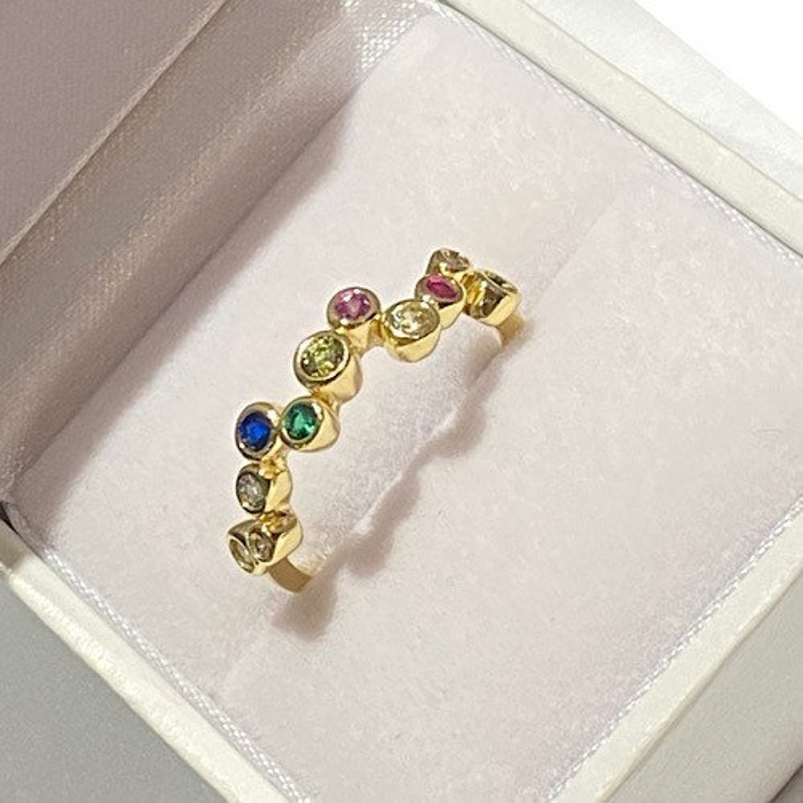 18ct Gold Rainbow Stacking Ring Stackable Ring Gold Rings on - Etsy
