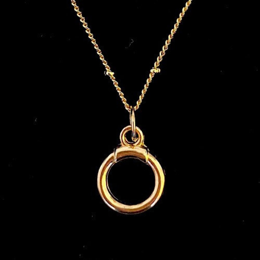 18K Gold Plated Chain, Solid Halo Circle | Boho | Gift for Her | Open ...