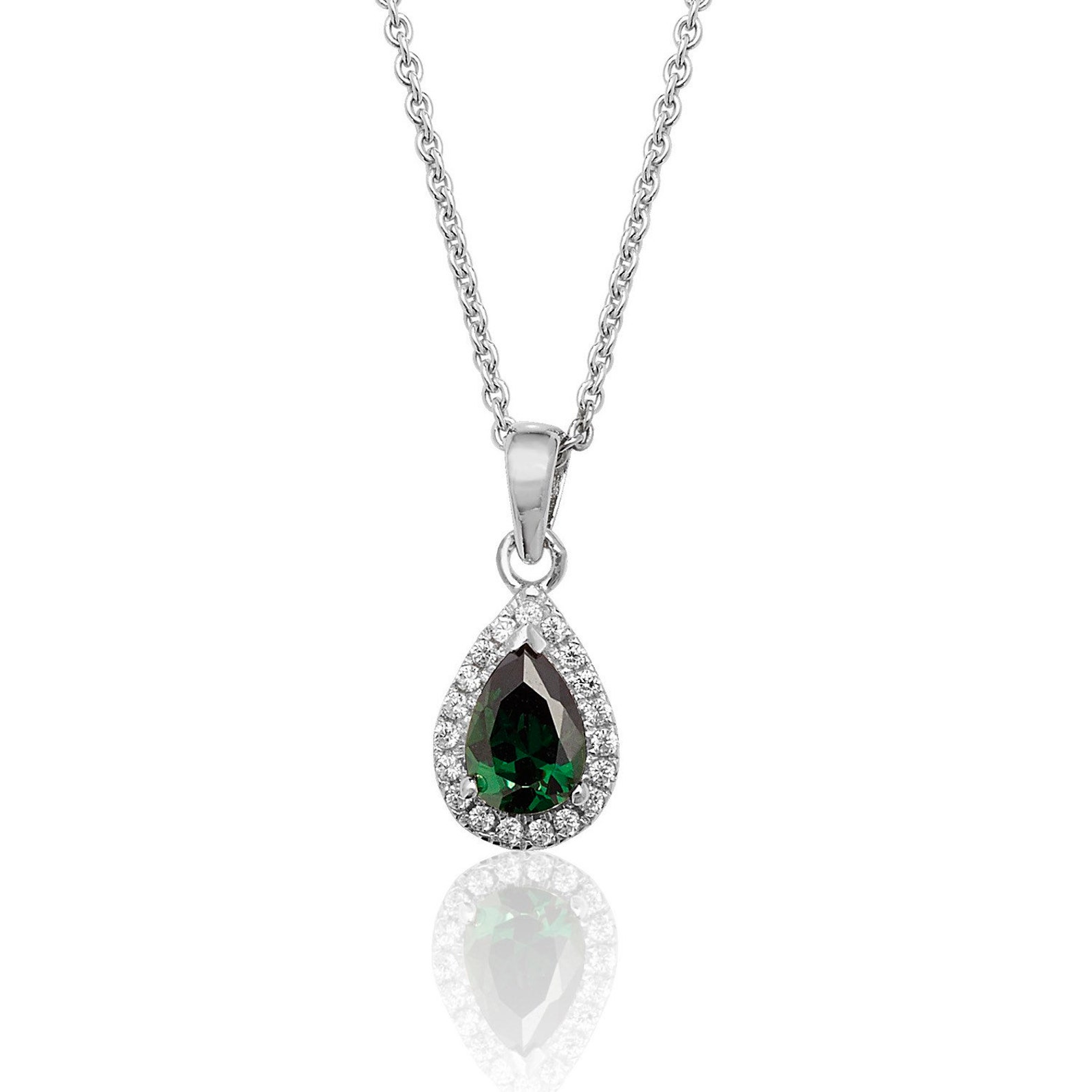 Emerald Green Lab Created Emerald Pendant and Chain Lab - Etsy