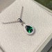 Emerald Green Lab Created Emerald Pendant and Chain, Lab Created ...