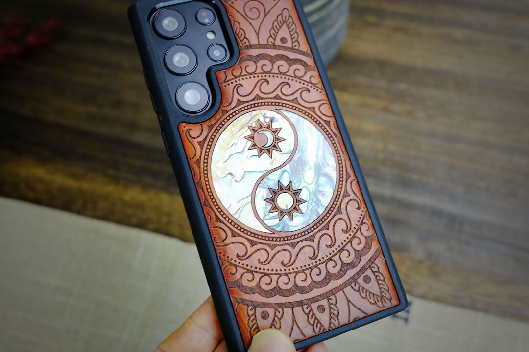 Celestial Balance: the Yin Yang Paisley. Hand-inlaid Wood & Mother of ...