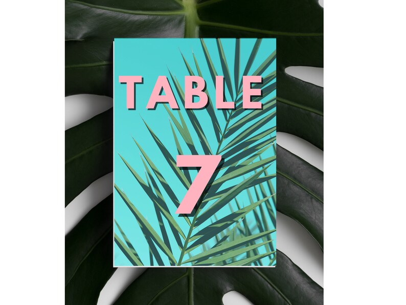 Tropical Table Numbers, Tropical Wedding, Destination Wedding, Wedding ...