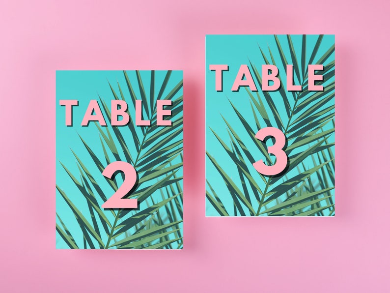 Tropical Table Numbers, Tropical Wedding, Destination Wedding, Wedding ...