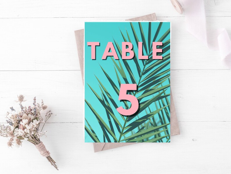 Tropical Table Numbers, Tropical Wedding, Destination Wedding, Wedding ...