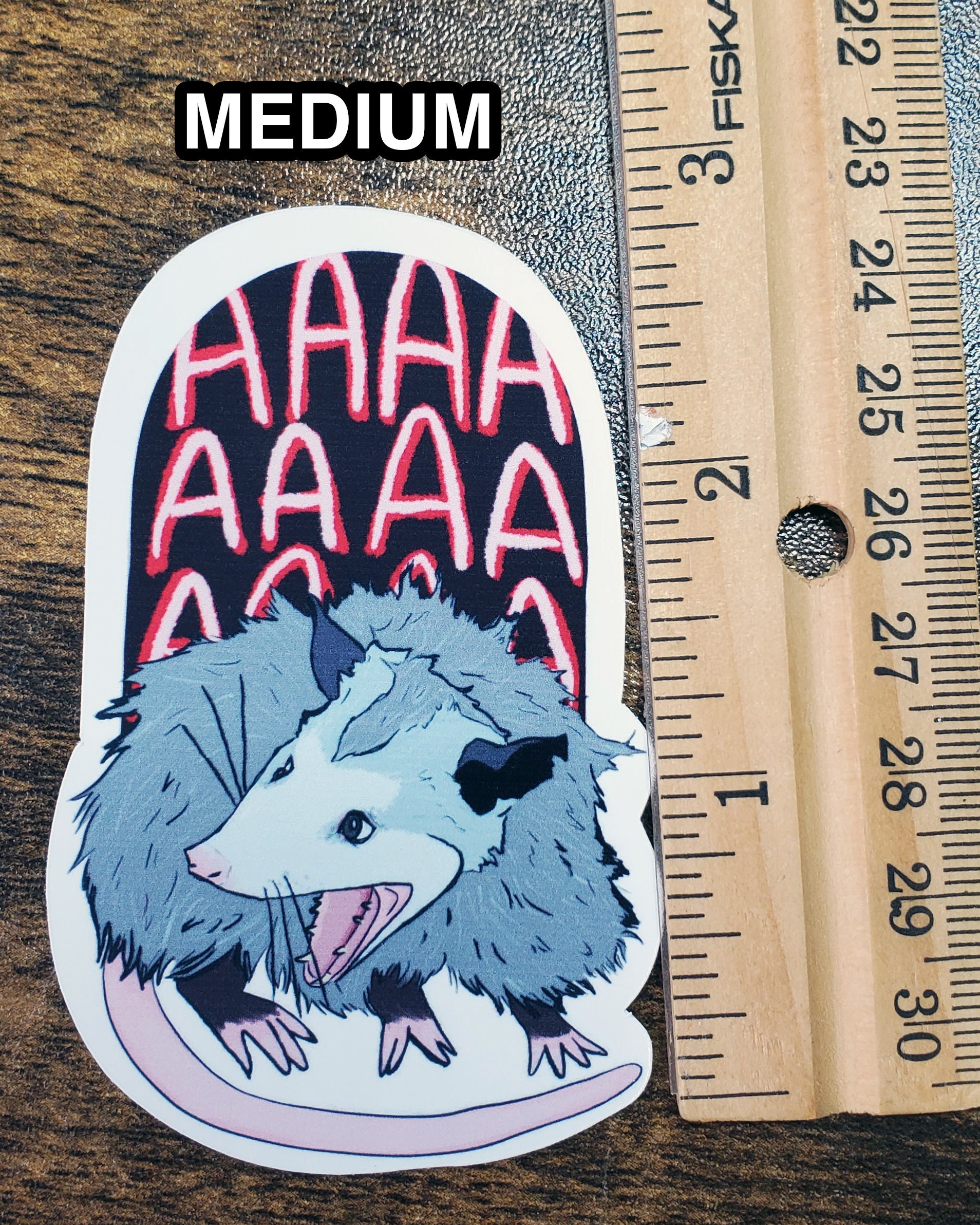 Screaming Possum Sticker, Opossum, AAAA, Gloss Sticker, Opossum, Funny ...