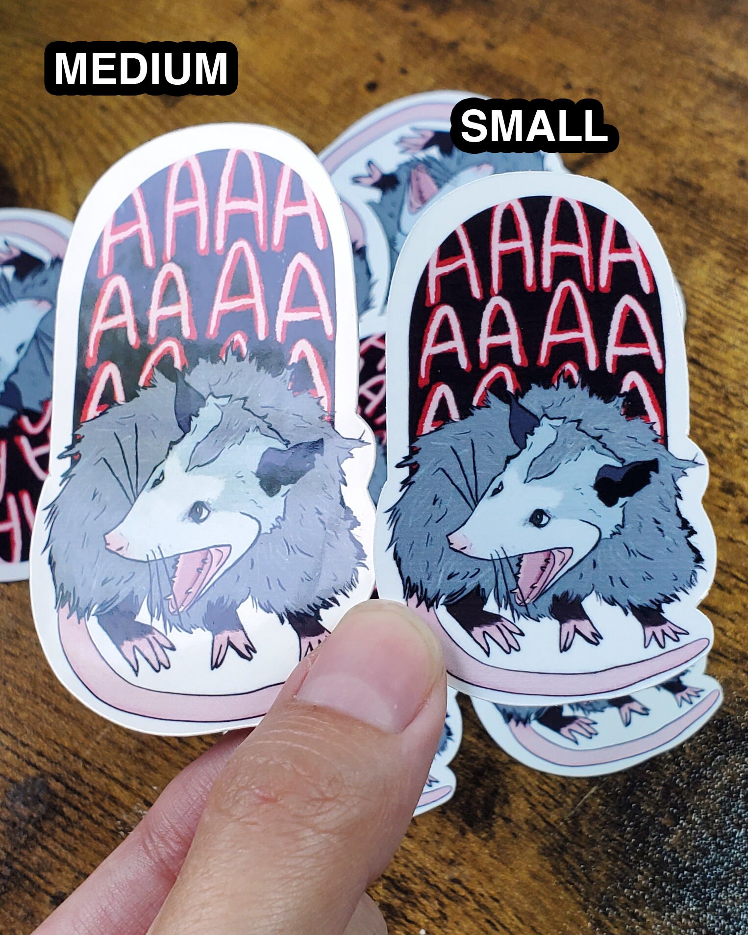 Screaming Possum Sticker, Opossum, AAAA, Gloss Sticker, Opossum, Funny ...