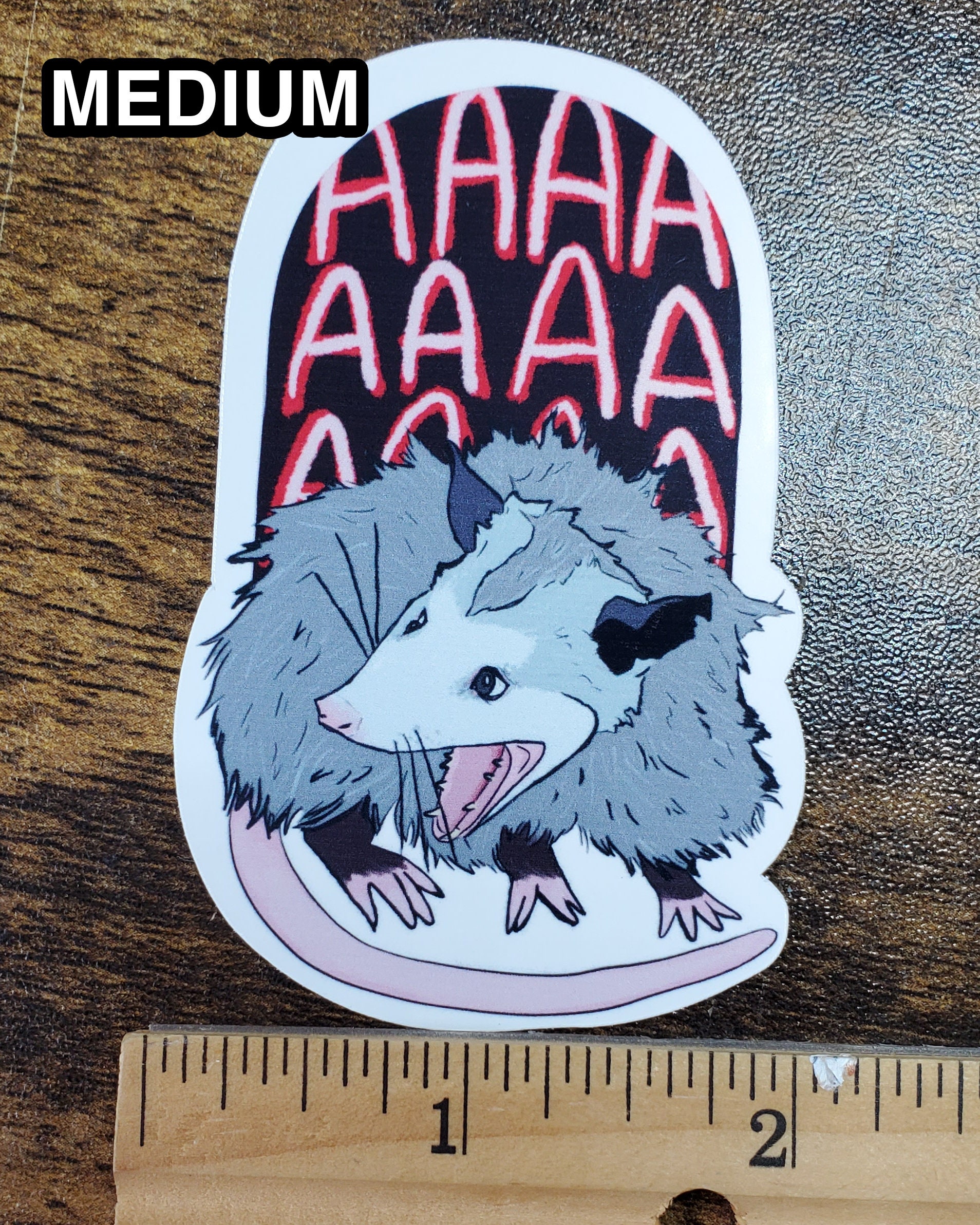 Screaming Possum Sticker, Opossum, AAAA, Gloss Sticker, Opossum, Funny ...