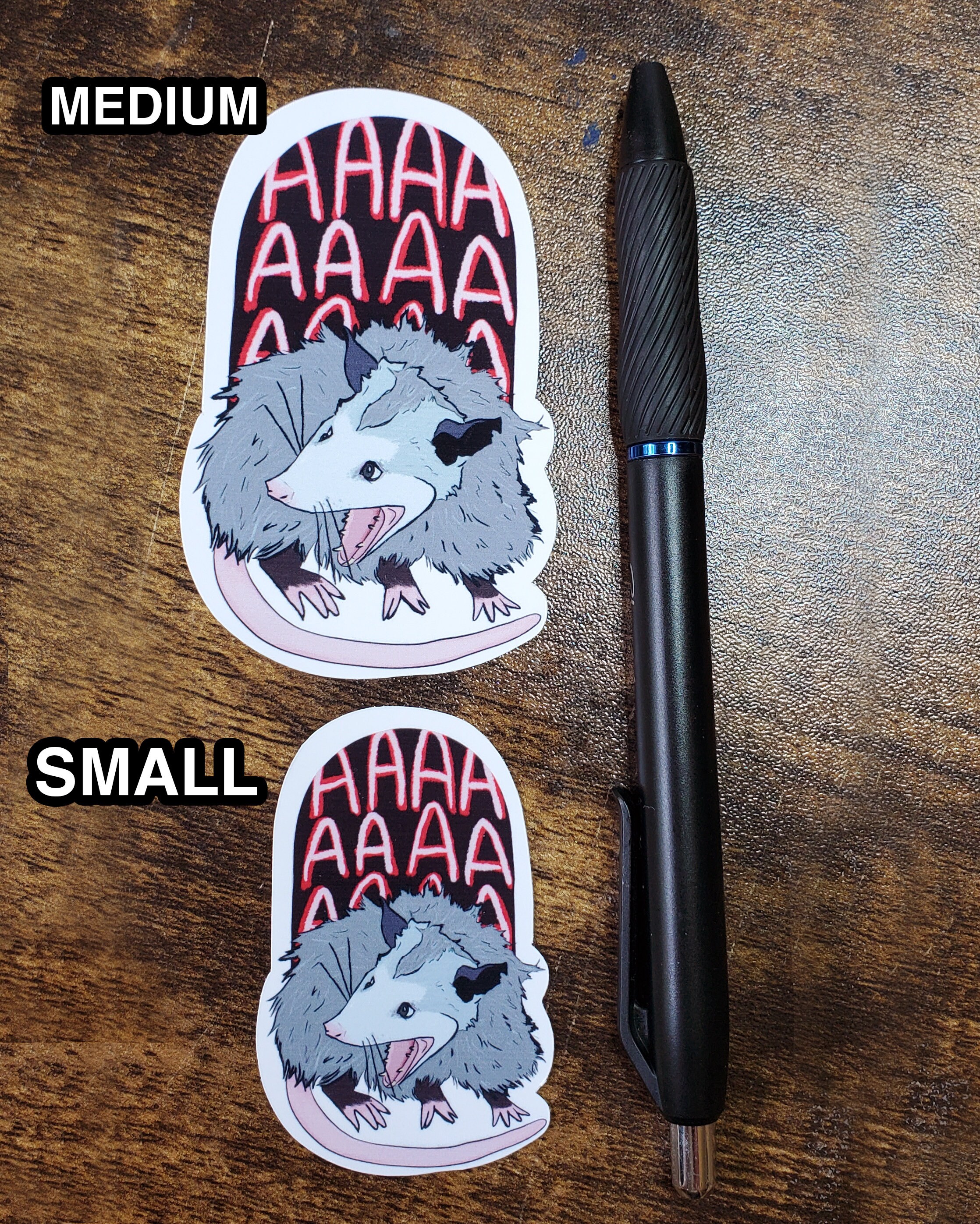 Screaming Possum Sticker, Opossum, AAAA, Gloss Sticker, Opossum, Funny ...