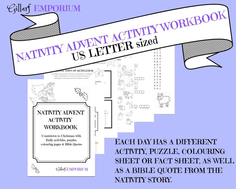 US Letter - Nativity Advent Activity Workbook - Printable - Etsy