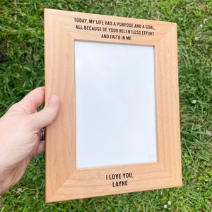 Personalized Engraved Wood Picture Frame | Handwriting or Typed Message ...