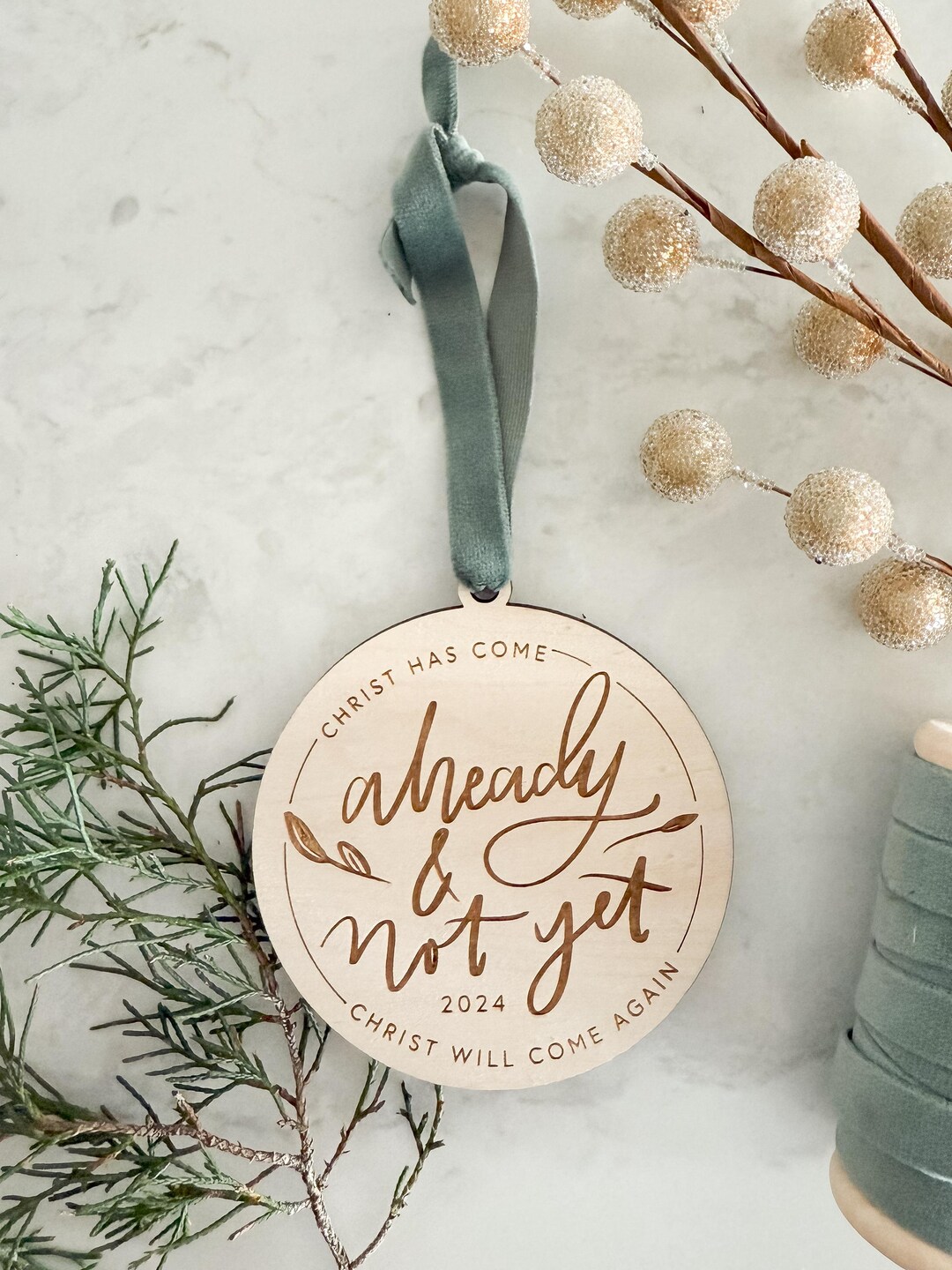 Already & Not yet | Advent Christmas Ornament | Wood Christian Keepsake ...