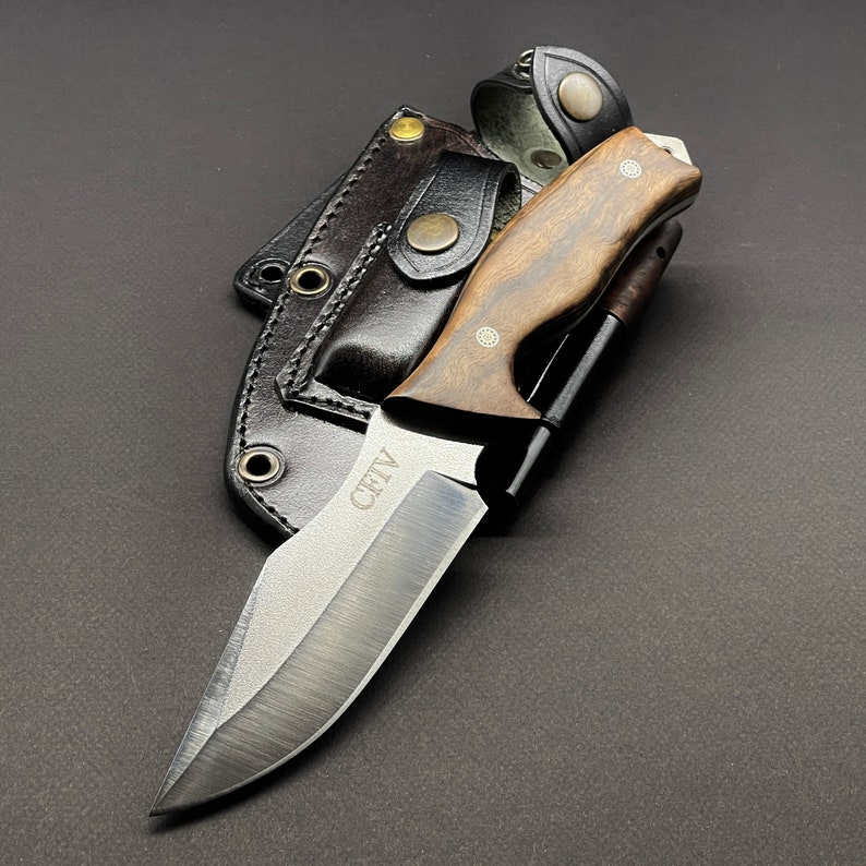 Hunting Knife With N690 Bohler Steel Walnut Handle and 1/8 - Etsy
