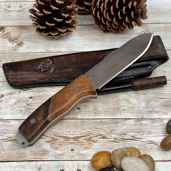 Professional Hunting Knife Leather Sheath Bushcraft Knife - Etsy