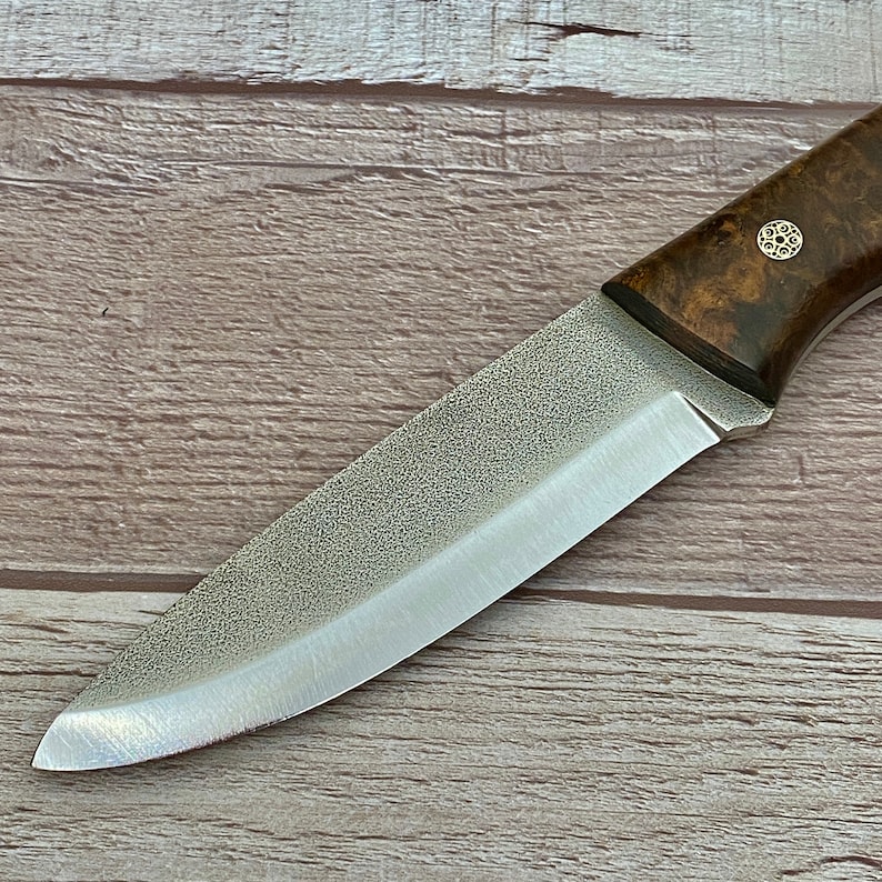 Full Tang Scandi Bohler N690 Steel Bushcraft Knife With Walnut Wood ...