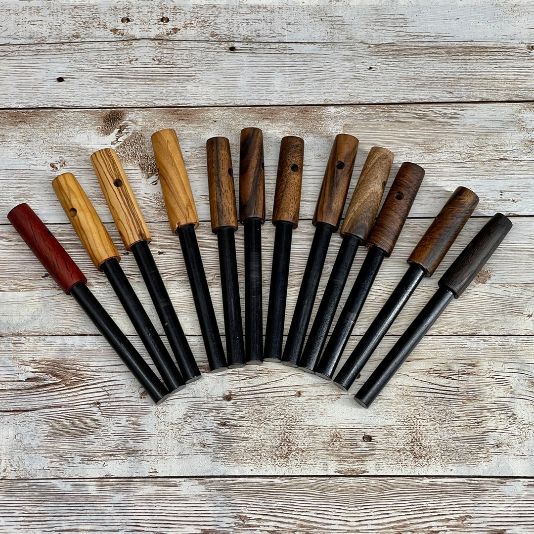 Camping Flint Rod Wood Handle Ferrocerium Ferro Flint Fire Starter ...