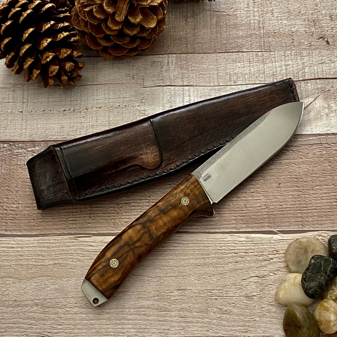 Groomsmen Knife, Professional Hunting Knife, Leather Sheath, Bushcraft ...