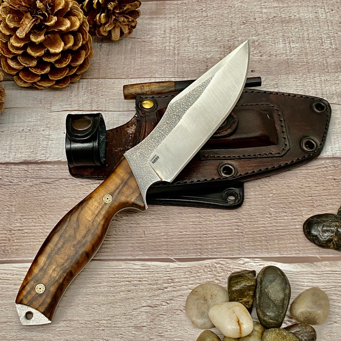 Tactical Knife With N690 Bohler Steel Walnut Handle and 1/8 - Etsy