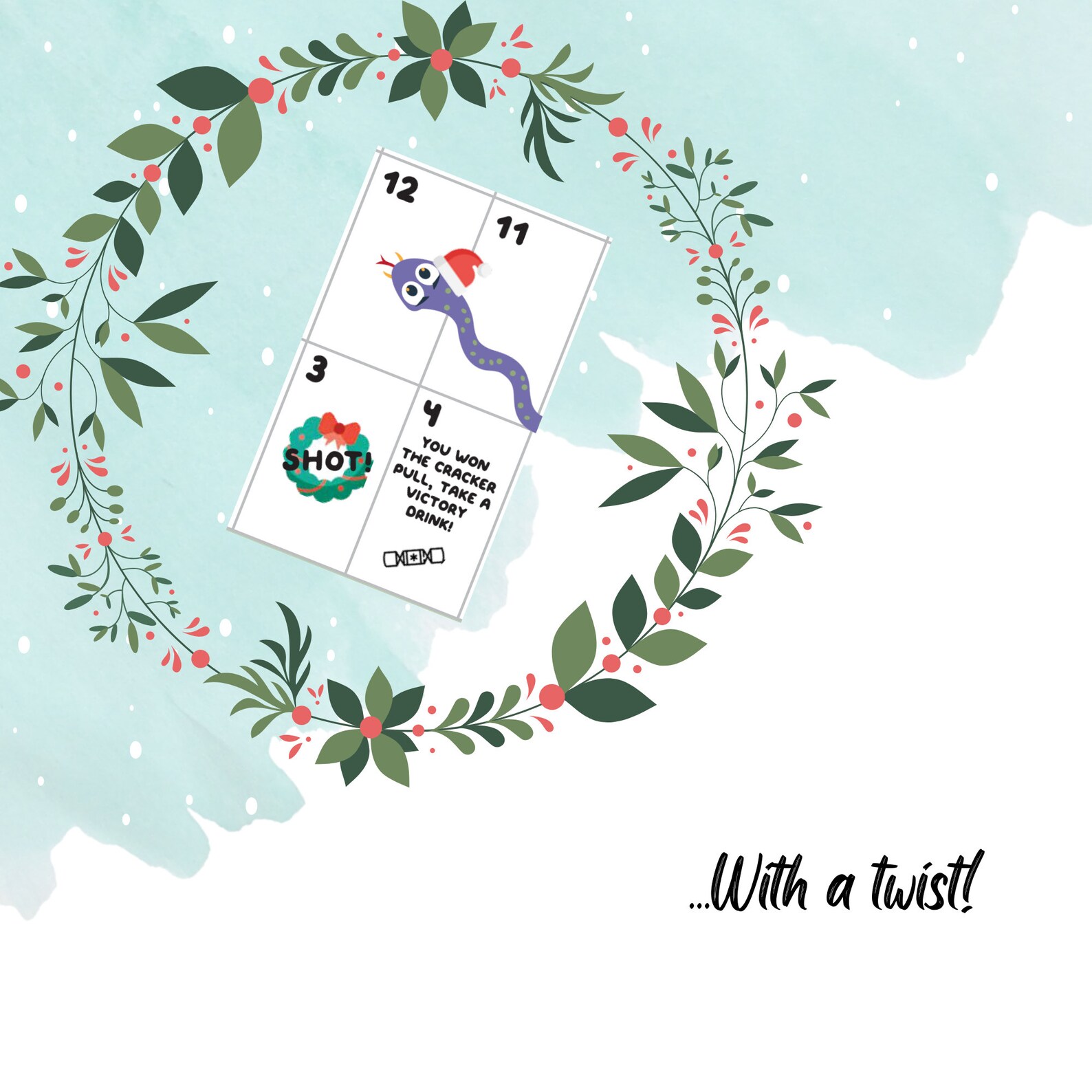 PRINTABLE Christmas Snakes and Ladders Drinking Board Game Digital ...