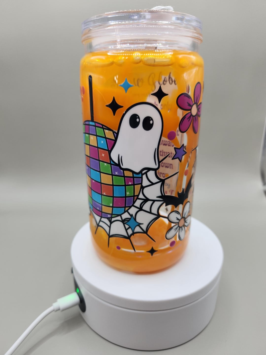 16 Oz Disco Ghost Lava Drip Acrylic Snowglobe - Etsy