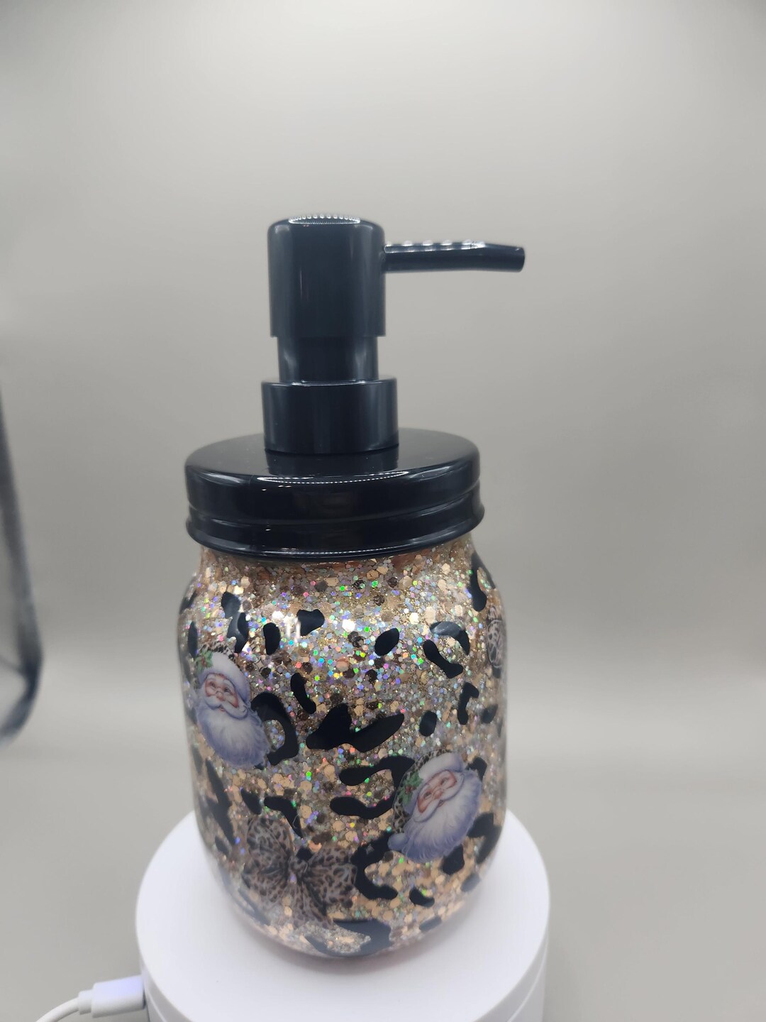 Leopard Print Santa Soap Dispenser - Etsy