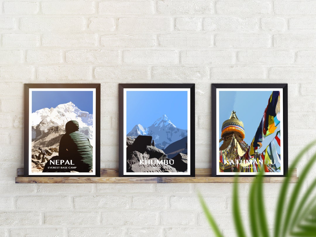 Nepal Print Collection, 3 X Prints, Kathmandu / Everest Base Camp ...