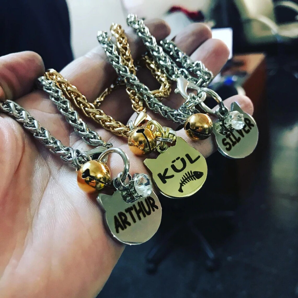 Personalized Pet Necklace Jewelry for Cats Chains for Pets - Etsy