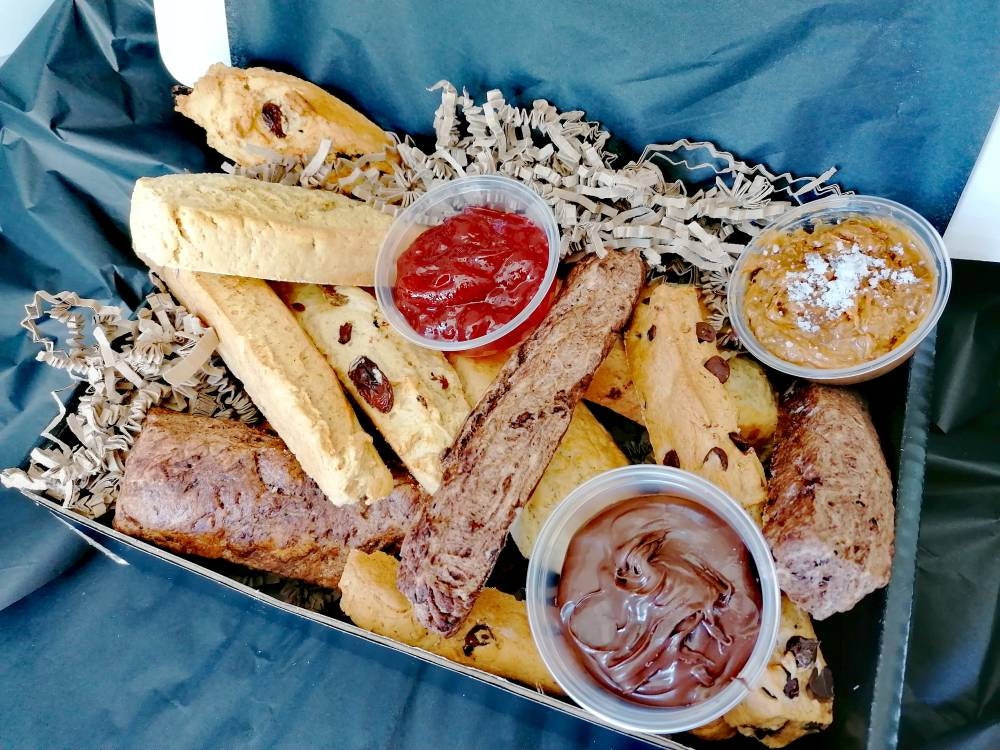 VEGAN Scone Sticks N Dips X8 Gift Box Baked Bakery Various Flavours ...