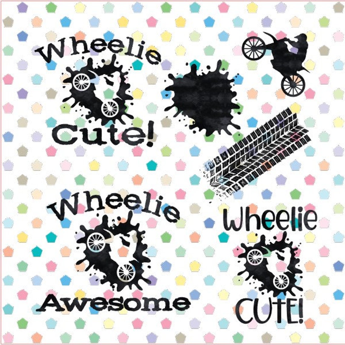 Wheelie Cute and Wheelie Awesome SVG Digital Download - Etsy