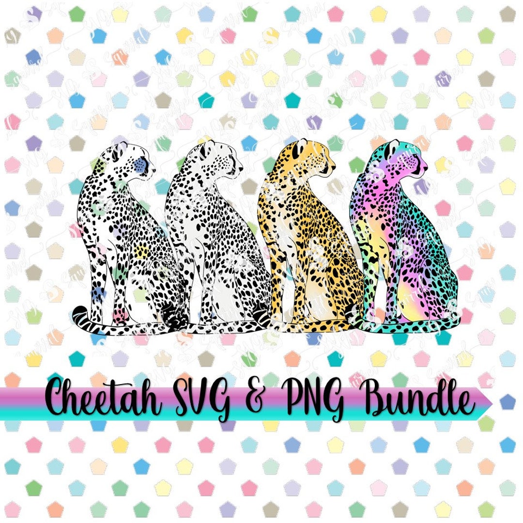 Cheetah SVG and PNG Bundle - Cheetah Cat - Rainbow Cheetah - Mama ...