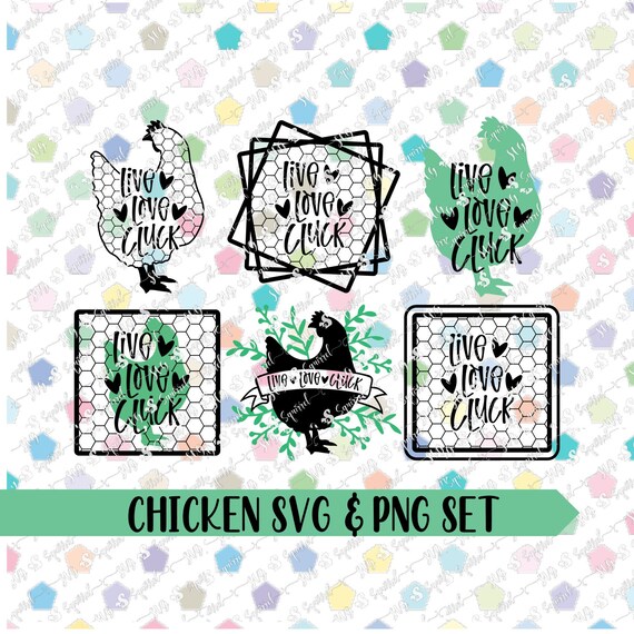 Live Love Cluck SVG & PNG Set Chicken Love Digital Design - Etsy