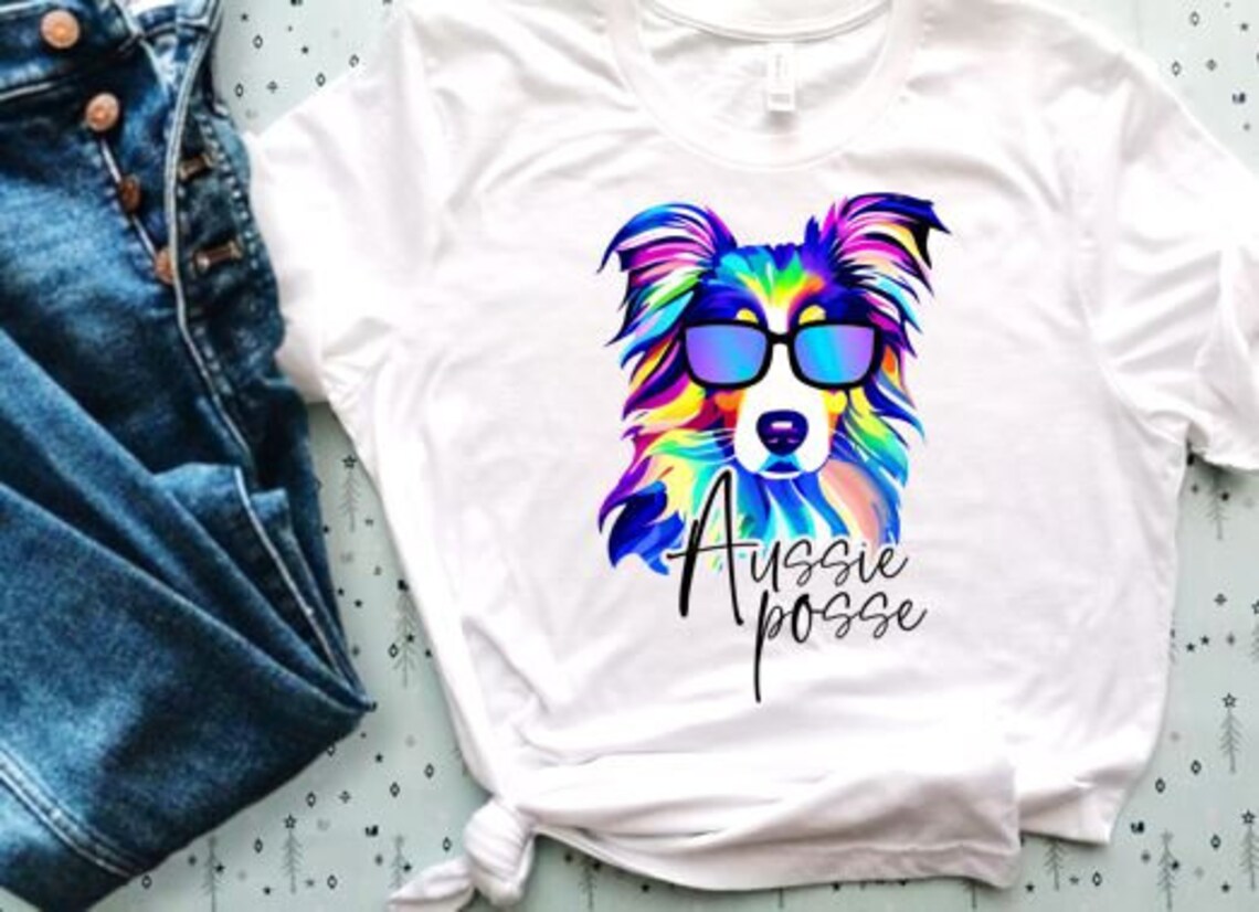 Rainbow Australian Shepard Rainbow Aussie PNG Digital Download - Etsy