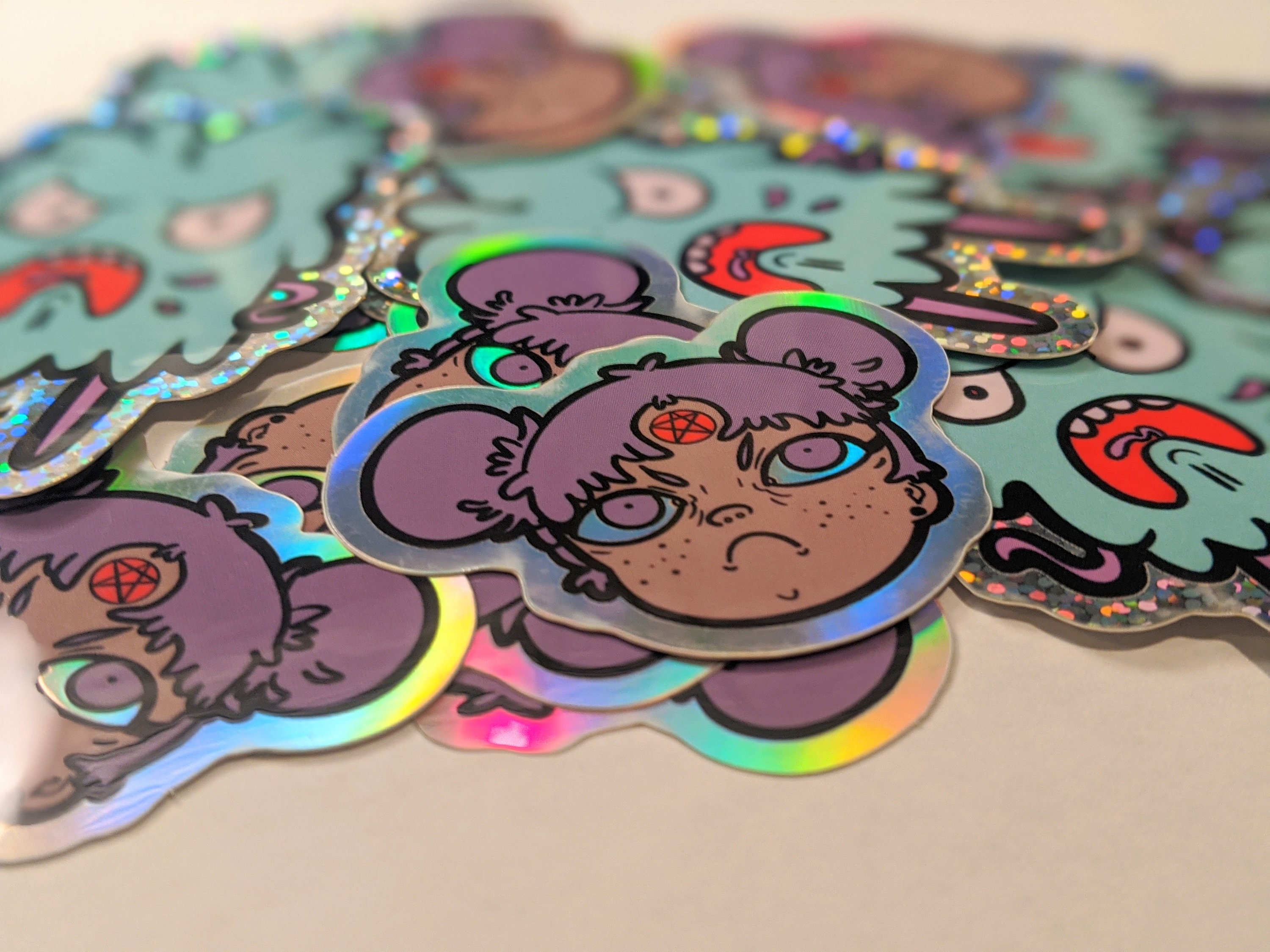 Angsty - Holographic Sticker Pack - Etsy