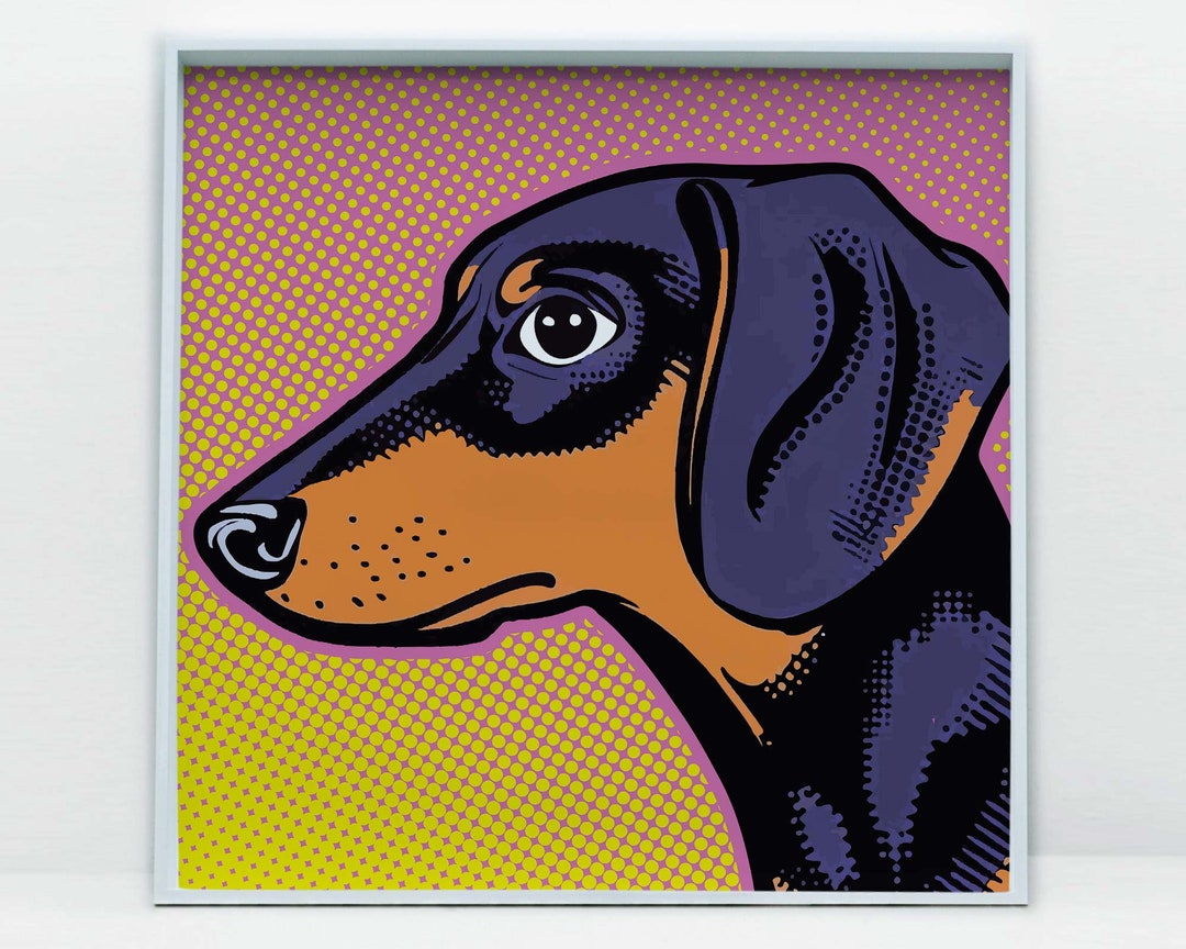 Dachshund Pop Art Print, Pet Dog Wall Art, Downloadable Prints, Pop Art ...