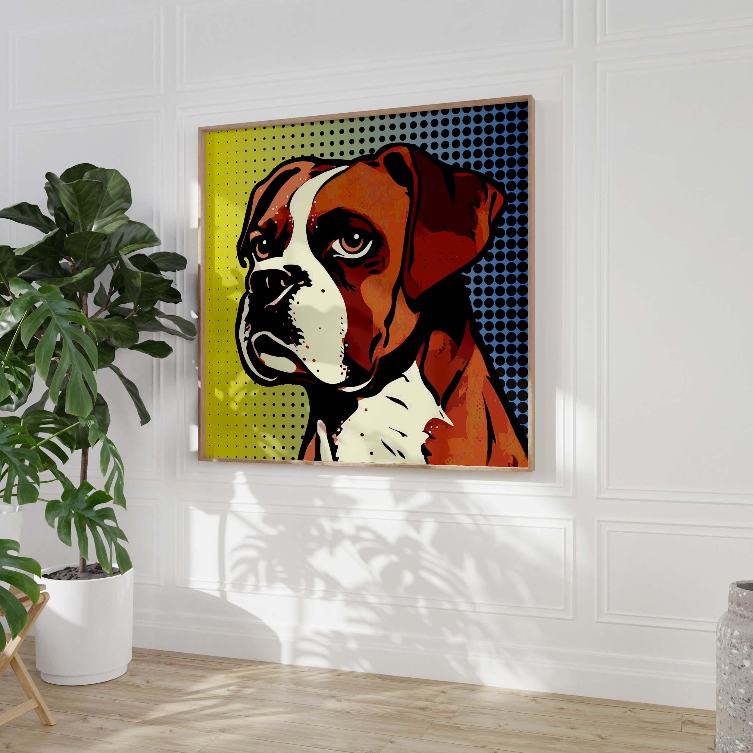 Boxer Dog Pop Art Print, Pet Dog Wall Art, Downloadable Prints, Pop Art ...