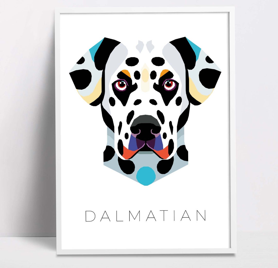 Dalmatian Geometric Pop Art Print, Pet Dog Wall Decor (digital Download ...