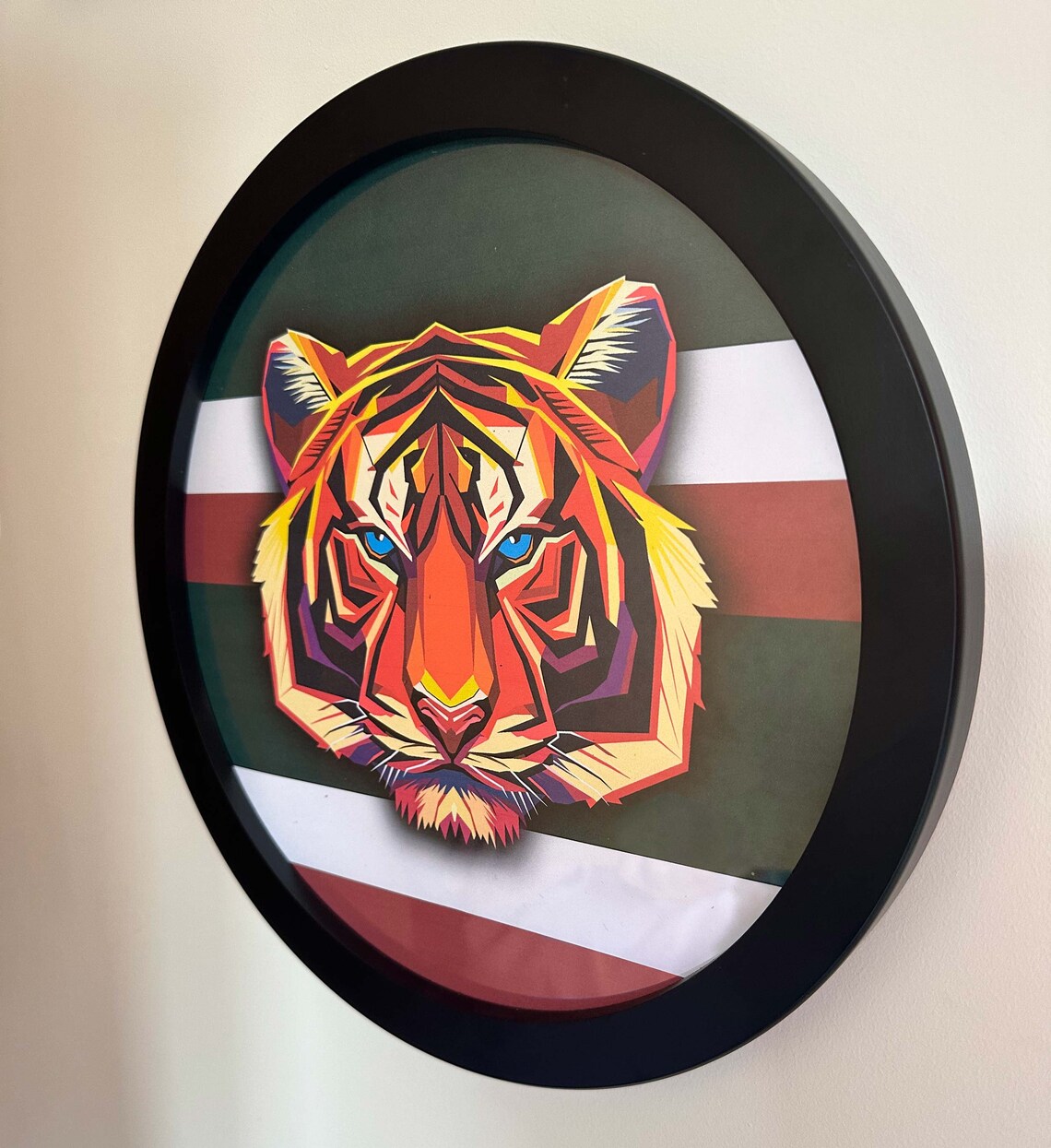 Leicester Tigers Circular, Framed Tiger Print - Etsy