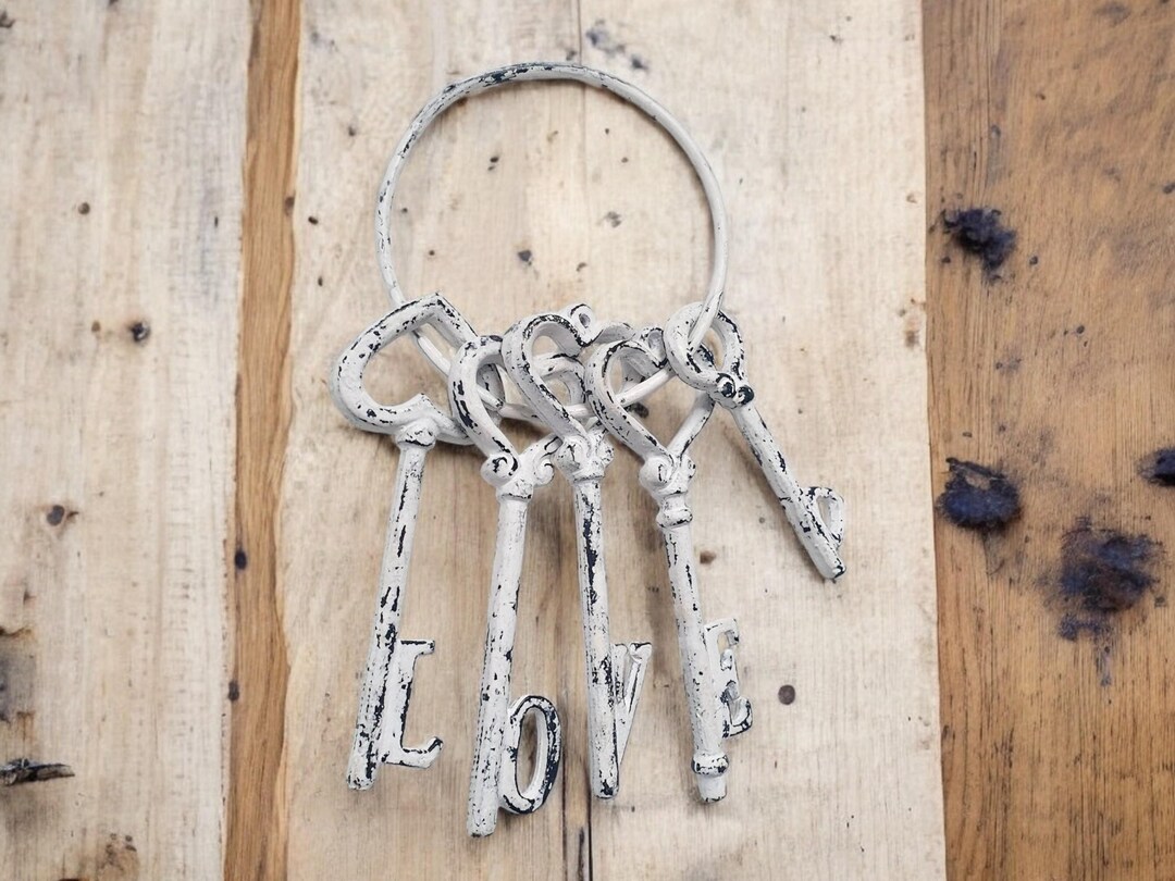 Wall Decor Love Keys Hanging Black and White - Etsy