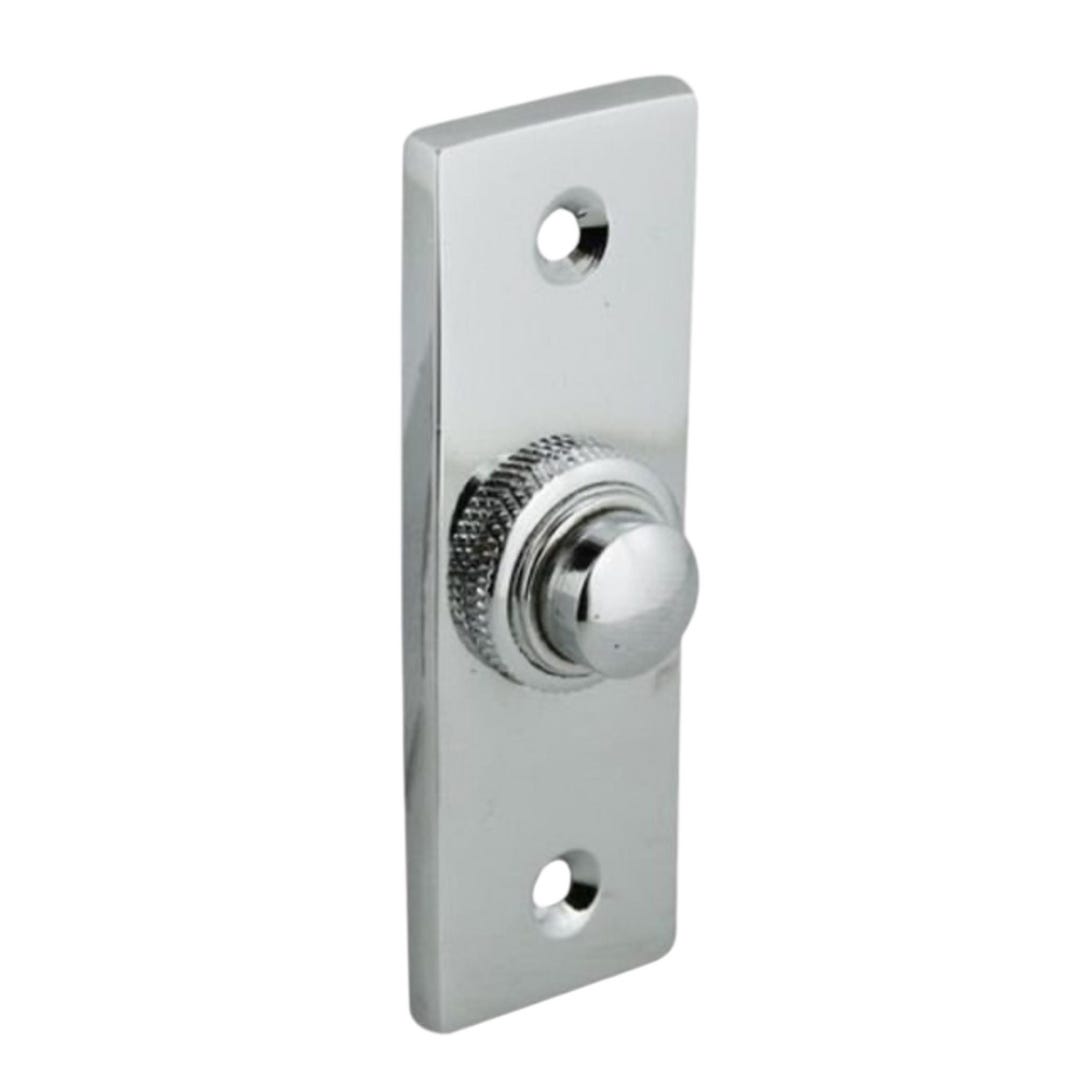 Rectangle de sonnette de porte d'entrée à bouton-poussoir unie, chrome ...
