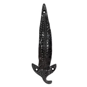 Door Pull Handle Leaf Design Heavy Duty Cast Iron Black Entrance Exit ...