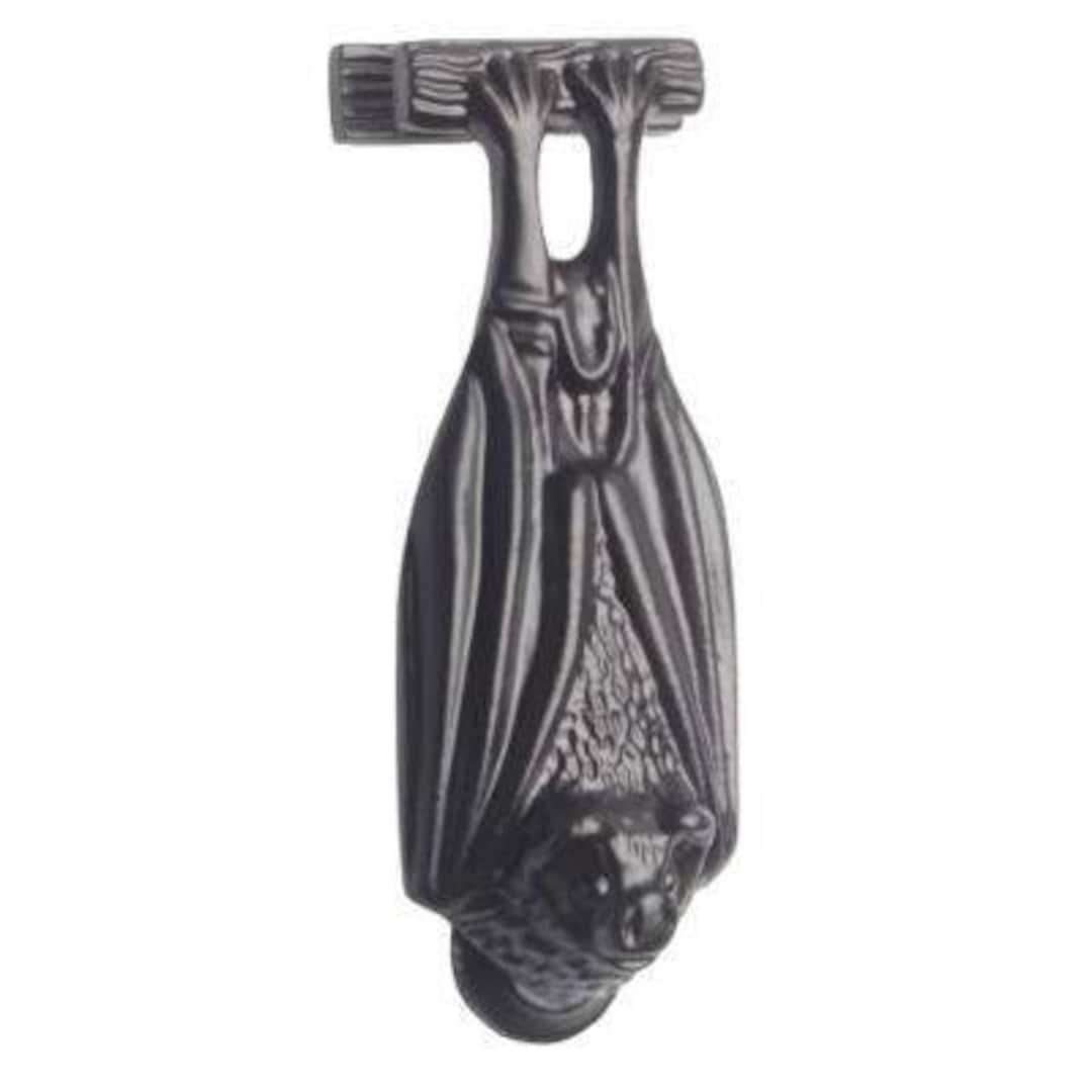 Hanging Bat Door Knocker Antique Black Front Door Cast Iron Animal ...
