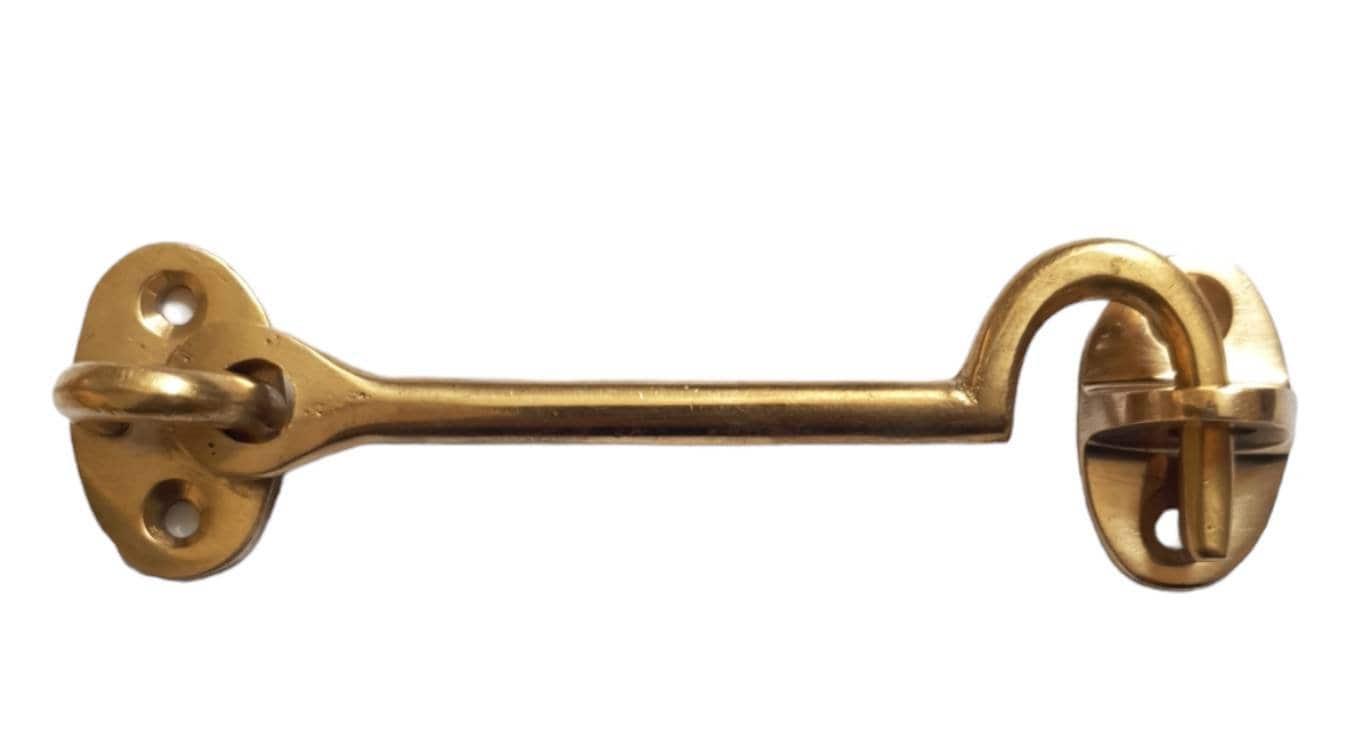 Cabin Hook and Eye Latch Polished Brass Plain Decorative Door Gate 4 ...