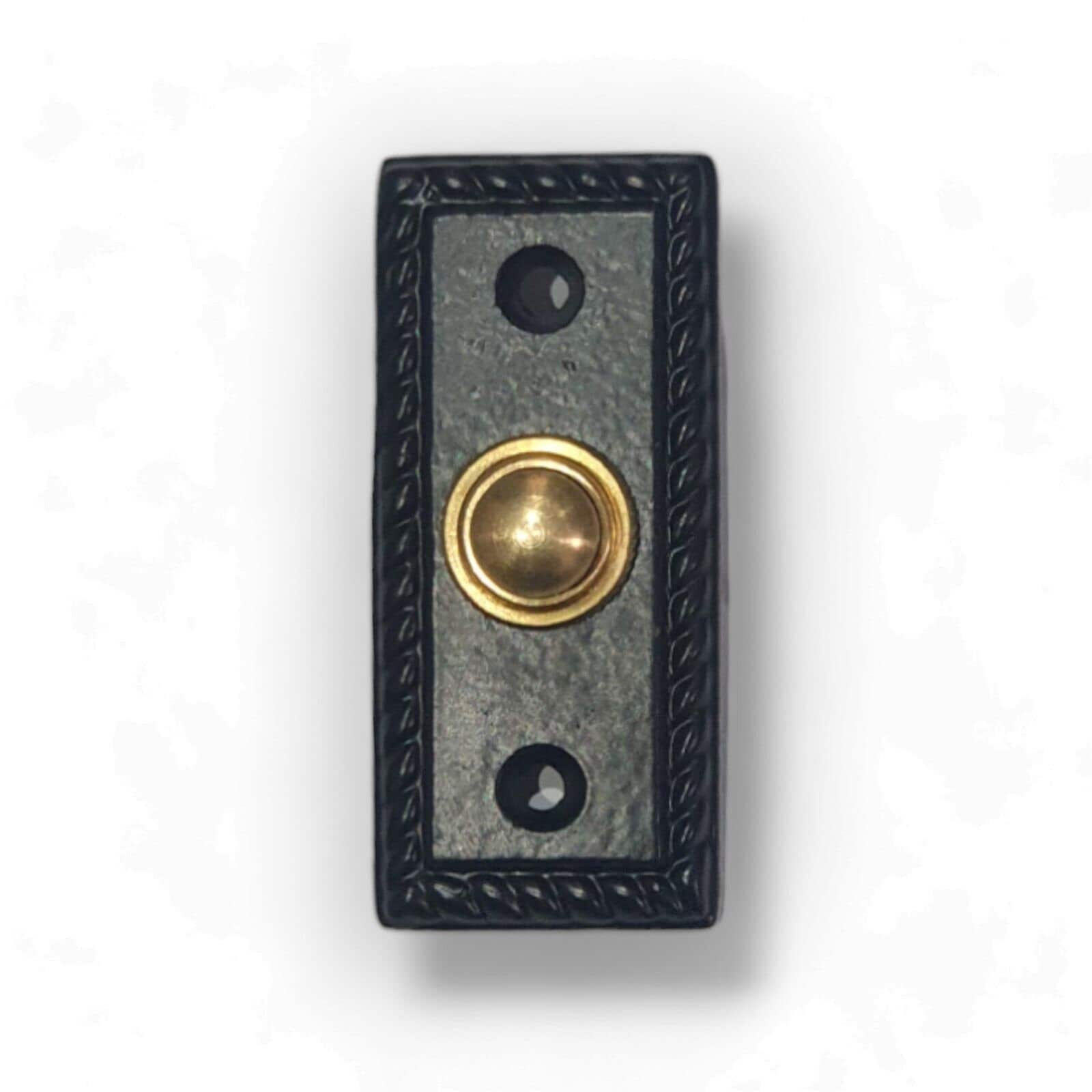Black Brass Front Door Push Bell Cast Iron Victorian - Etsy