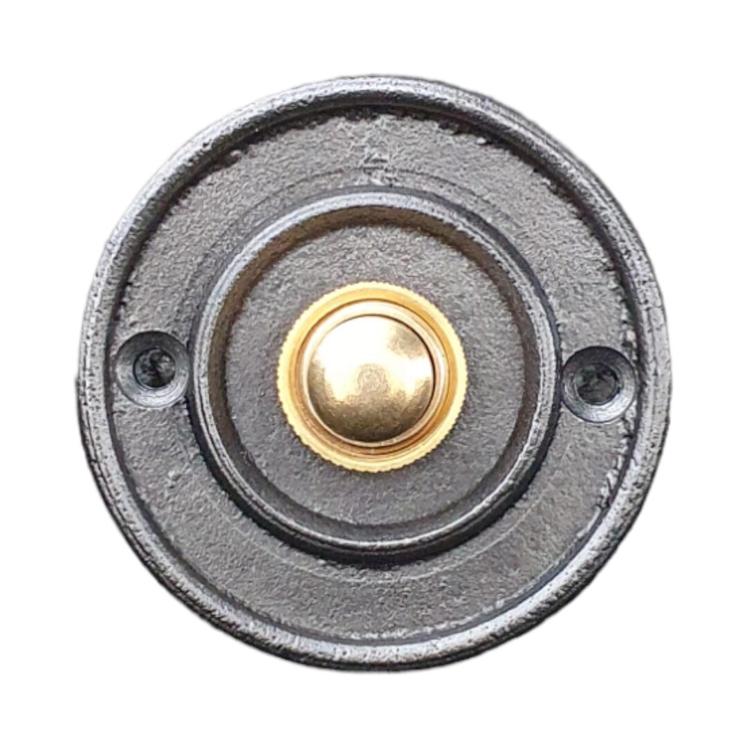 Round Door Bell for Front Door Cast Iron Black & Brass Finish - Etsy